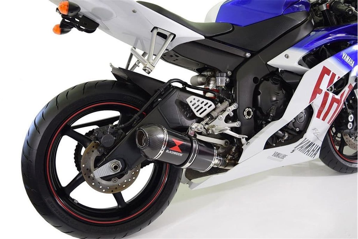 De-Cat Exhaust System 300mm Oval Black Stainless Carbon Tip Silencer ...