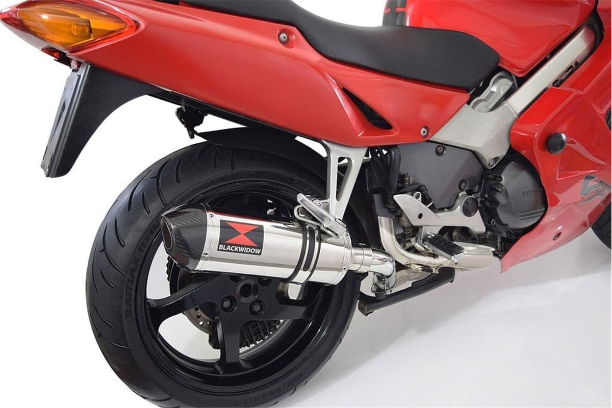 Full Exhaust System + 300mm Oval Stainless Carbon Tip Silencer HONDA ...