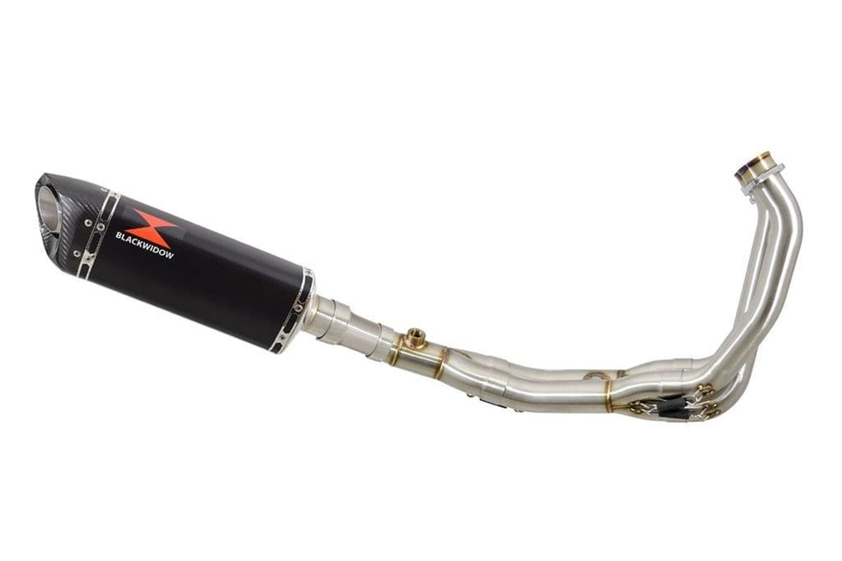 Race De Cat Exhaust System 300mm Tri-Oval Black Stainless Carbon Tip ...