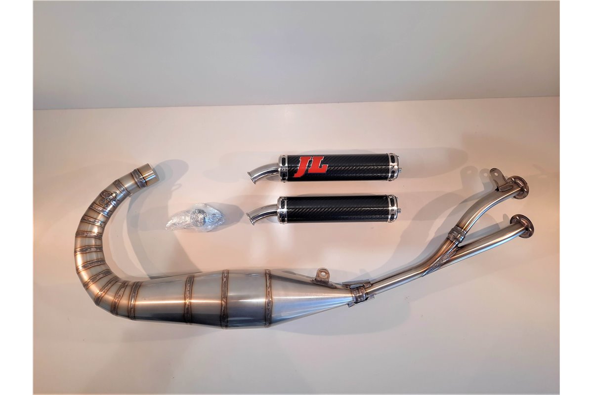 Full exhaust expansion chambers with double silencers aprilia rs 125!