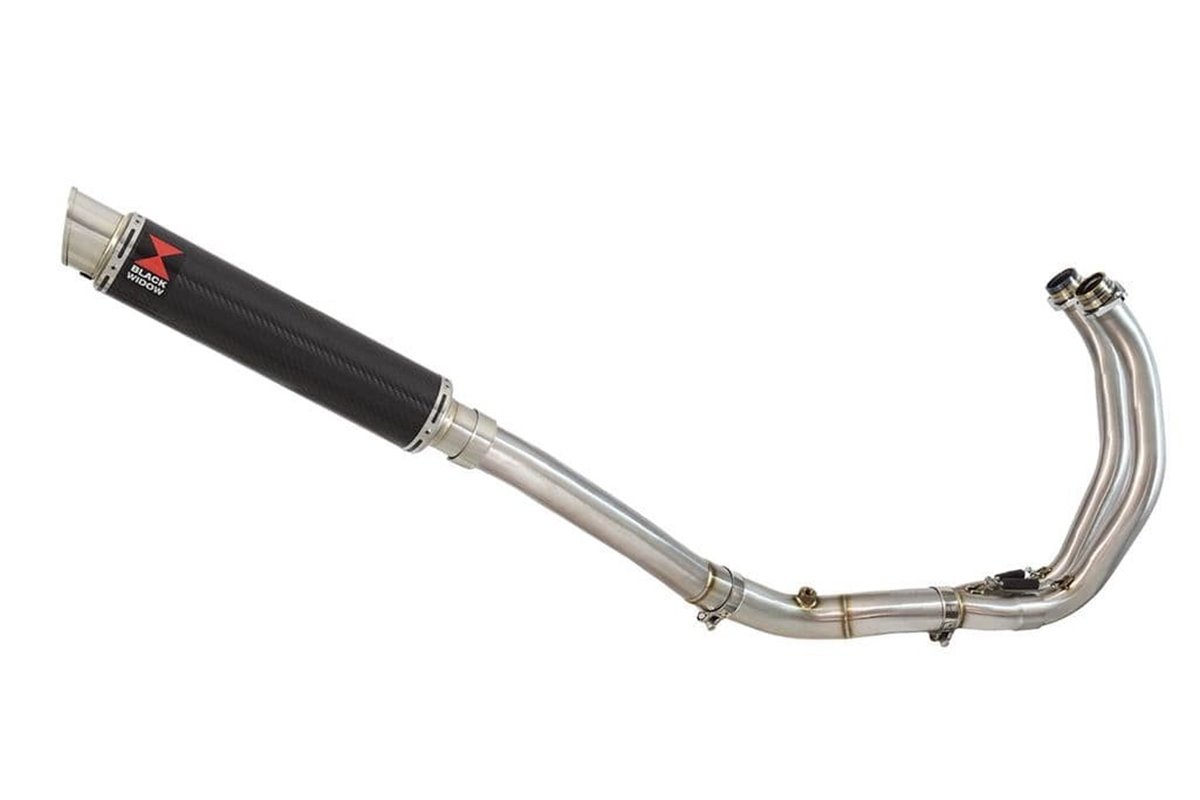 De-cat High Level Exhaust System 350mm GP Round Carbon Silencer YAMAHA ...