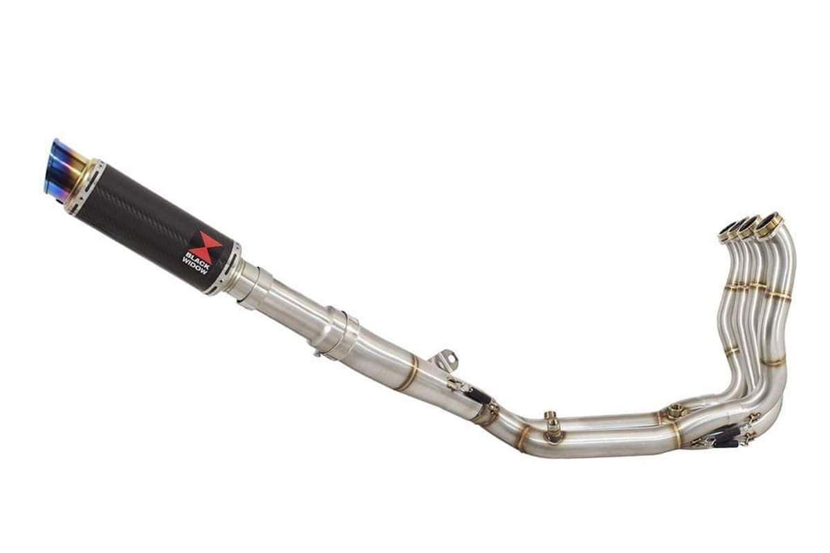 Performance De Cat Exhaust System 230mm GP Round Blue Tip Carbon Fibre ...