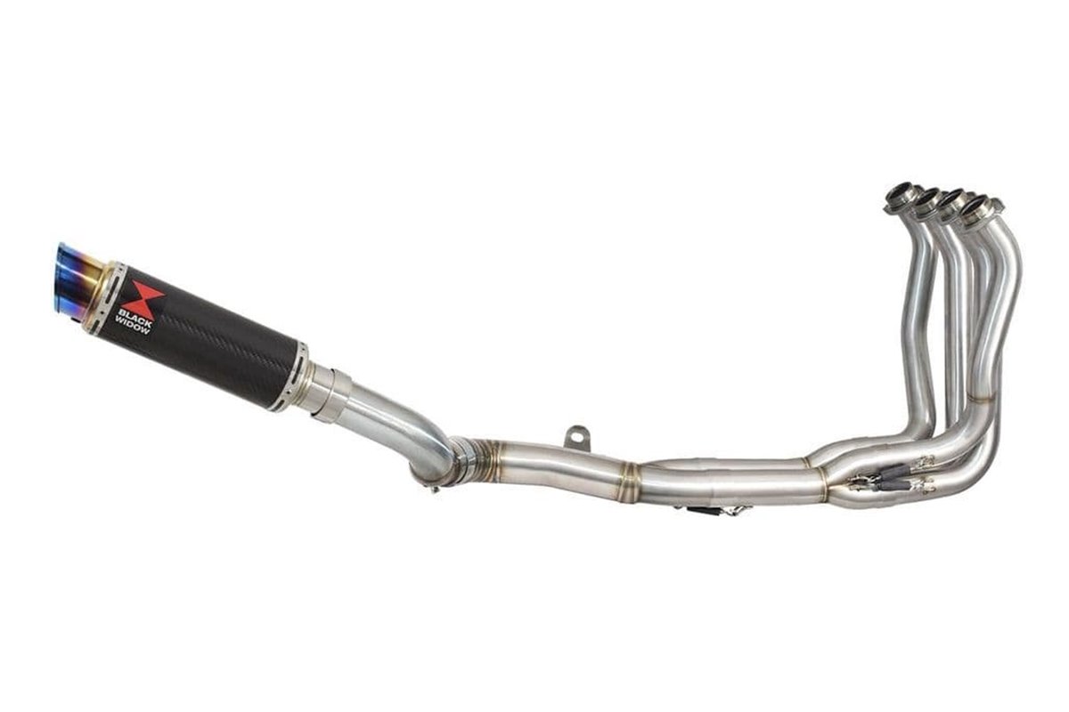 Race De-cat Exhaust System 230mm GP Round Blue Tip Carbon Silencer ...