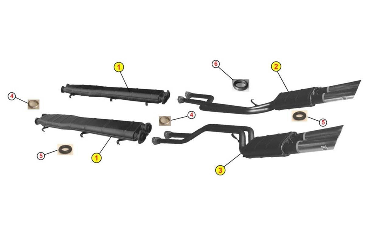ORIGINAL EXHAUST SILENCERS FERRARI 365 GTC 4 COUPE '1971 1972