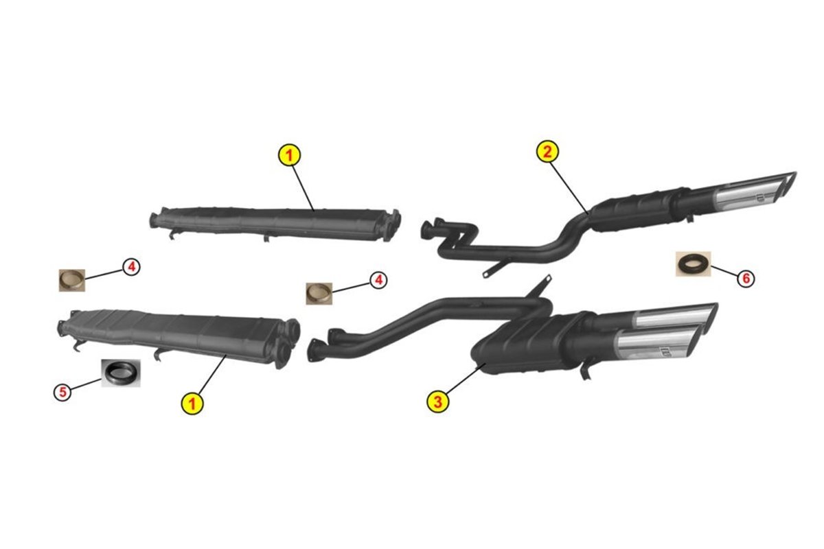 CENTRAL SILENCERS EXHAUST ANSA FERRARI 365 GTB 4 DAYTONA USA MODEL 1970 ...