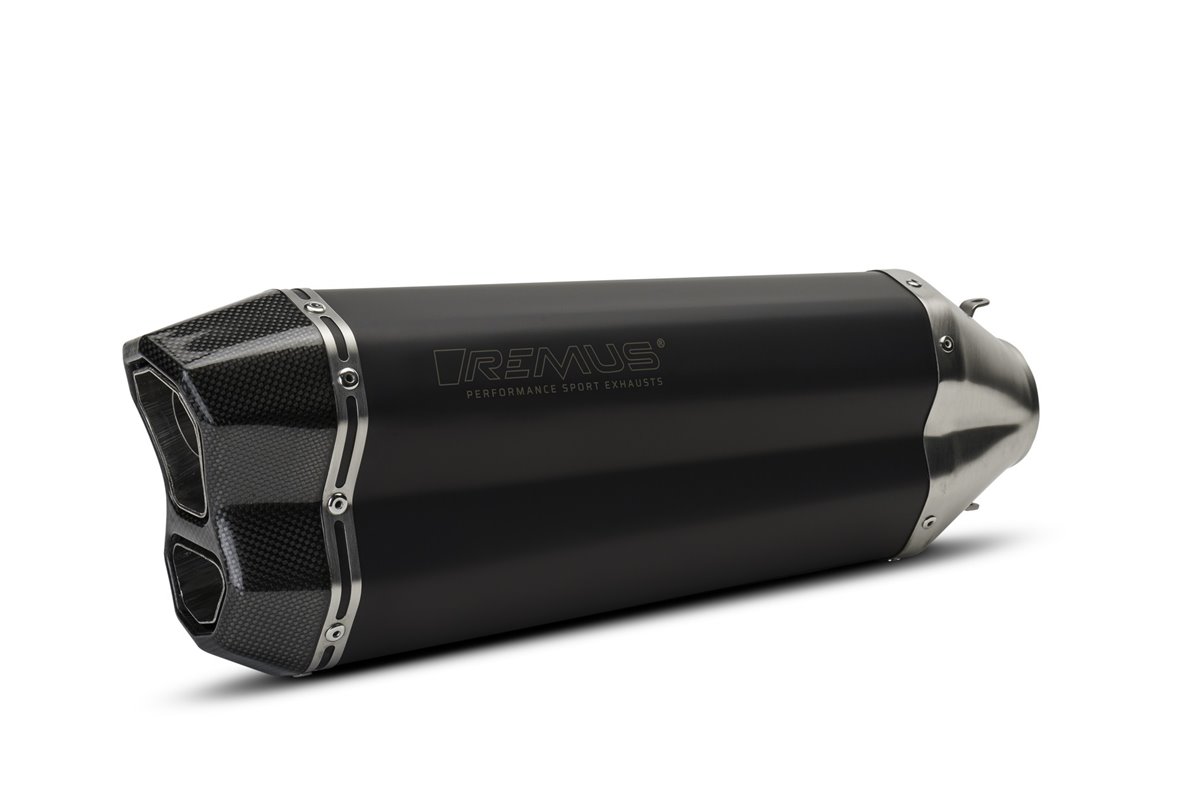 Terminal exhaust system 84782 100265 Remus 8 in black steel BMW R 1250 ...