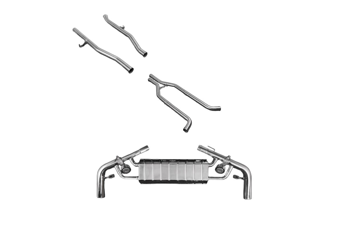 Exhaust terminal with valve + center pipes (CES3) Capristo Mercedes AMG ...