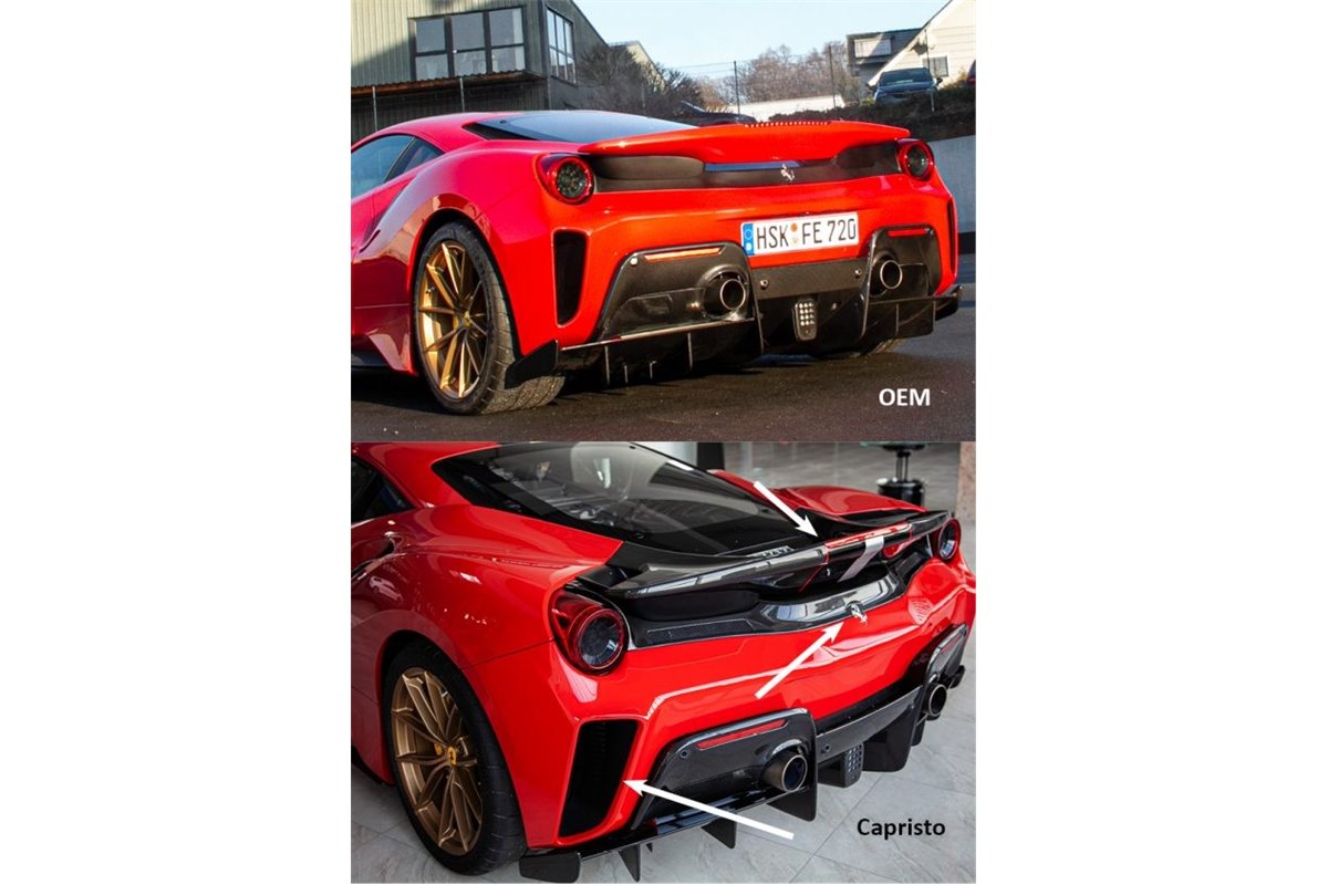 Capristo Ferrari 488 Pista carbon rear bumper