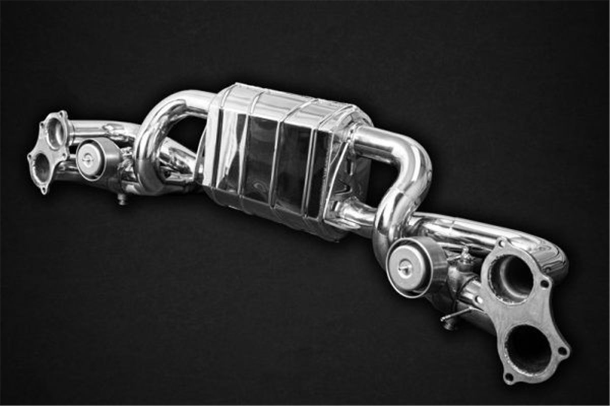 Full Exhaust with Valve Carbon End Pipes for PSE Capristo Porsche 718 ...