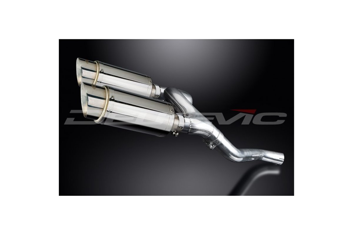 HONDA VFR800 VTEC 2002-2013 200MM ROUND STAINLESS SILENCER EXHAUST KIT