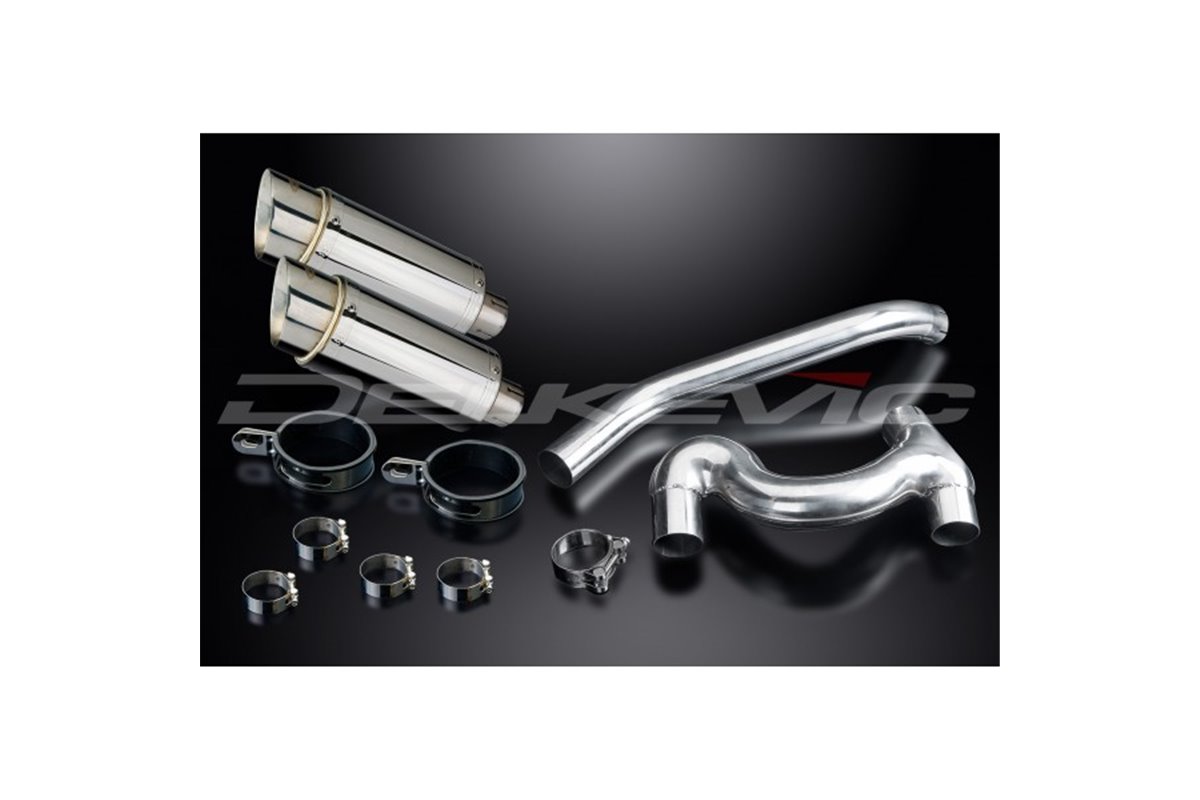 HONDA VFR800 VTEC 2002-2013 200MM ROUND STAINLESS SILENCER EXHAUST KIT