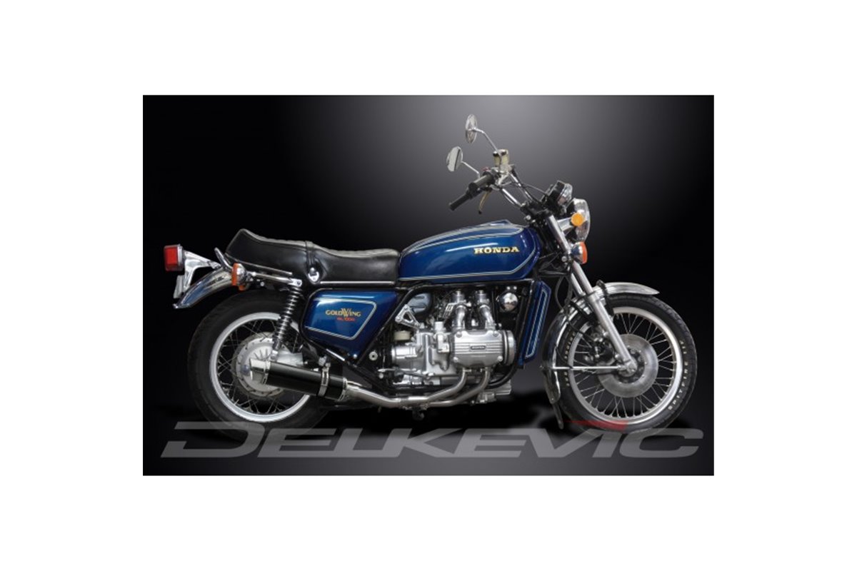 HONDA GL1000 GOLDWING 75-79 FULL 4-2 STAINLESS EXHAUST 350MM CARBON ...