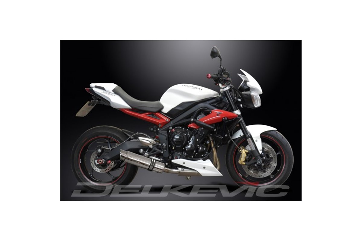 TRIUMPH STREET TRIPLE 675 13-16 DECAT FULL EXHAUST SYSTEM 350MM ROUND ...